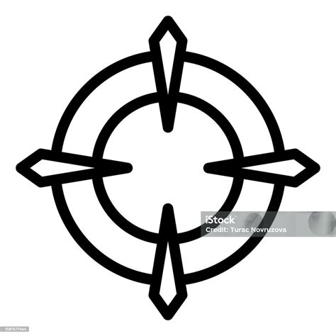 타겟 라인 아이콘입니다 흰색으로 분리된 조준 벡터 그림 초점 개요 스타일 및 앱을 위해 설계되었습니다 Eps 10 10에 대한