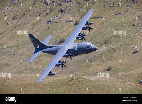 A Rare Group Of Four Usaf C 130 Hercules Aircraft Fly At Low Level