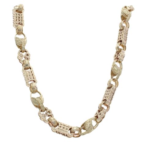 9ct Yellow Gold Stars And Bars Tulip Chain 40 Rams219100258601