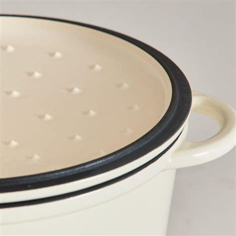 Wolstead Endure Round Enamel Cast Iron Casserole 28cm 59l Ivory