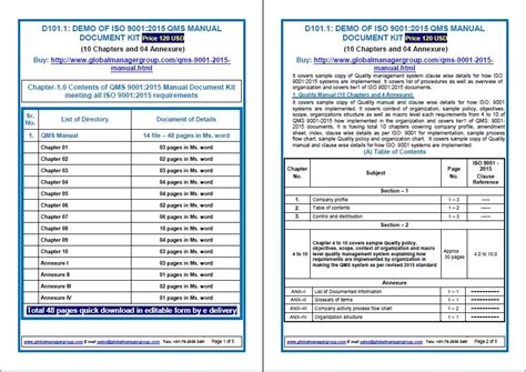 Grab ISO 9001 Quality Manual From Global Documentation Template