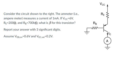 Solved VCC RE Consider The Circuit Shown To The Right The Chegg Com