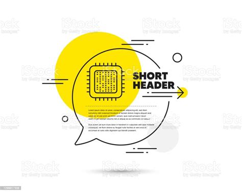 cpu processor line icon computer component sign vector stock