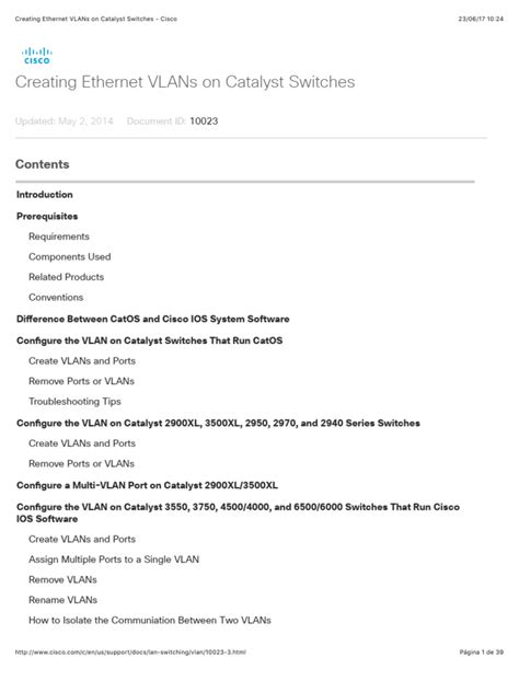 2creating Ethernet Vlans On Catalyst Switches Cisco Pdf Network Switch Internet Architecture