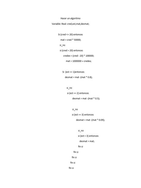 Pseudocodigo Algoritmos Pdf Programación De Computadoras
