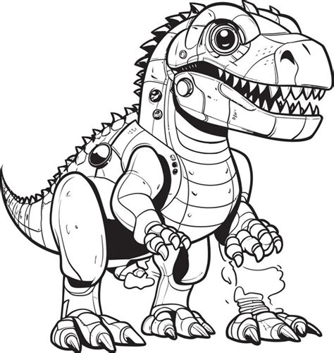 mechrex dynamic vector logo of robot dinosaur robosaur futuristic robot