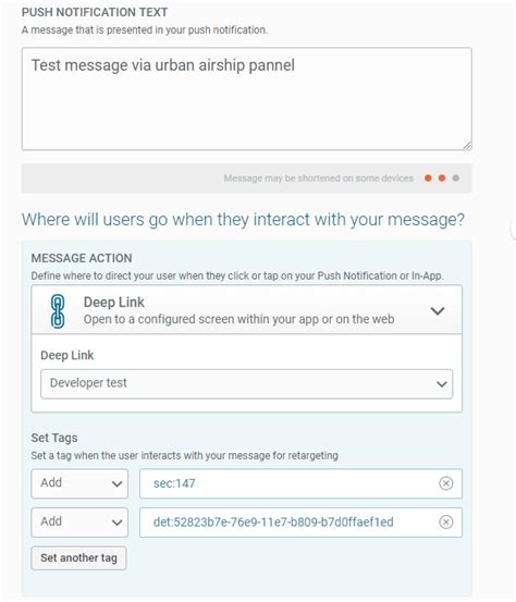 Curl How To Use Deep Link Of Urban Airship Using PHP Stack Overflow