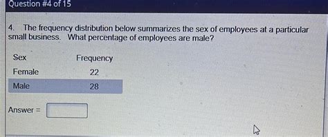 [answered] Question 4 Of 15 4 The Frequency Distribution Below Kunduz