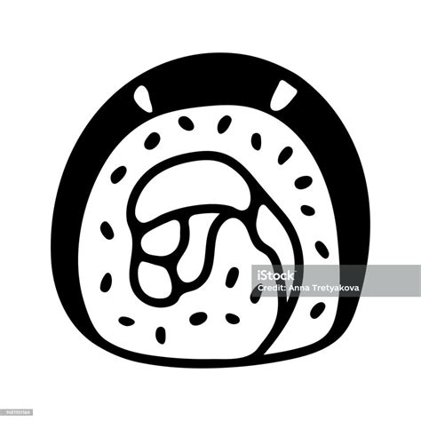 손으로 그린 낙서 스타일의 일본 스시 롤 레스토랑 메뉴를위한 아시아 음식 검은색에 대한 스톡 벡터 아트 및 기타 이미지 검은색 김 낙서 드로잉 Istock