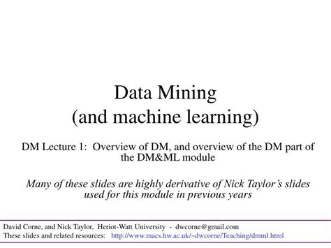 PPT Data Mining And Machine Learning PowerPoint Presentation Free Download ID 3559745