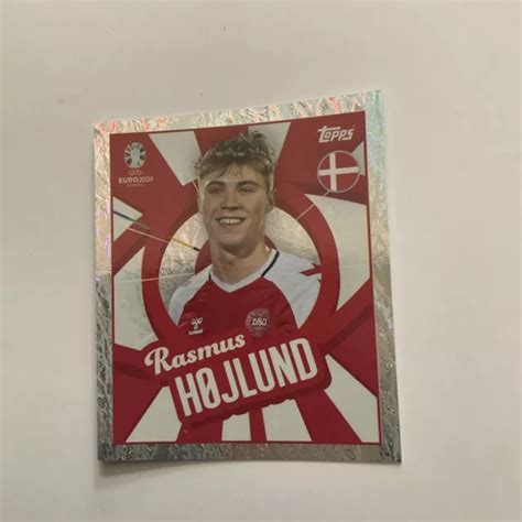 Topps Europa Euro 2024 Sticker Rasmus Hojlund No Den Ptw Mint Eur 210