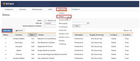 How To Add A Site In Rtsm Veeva Product Support Portal