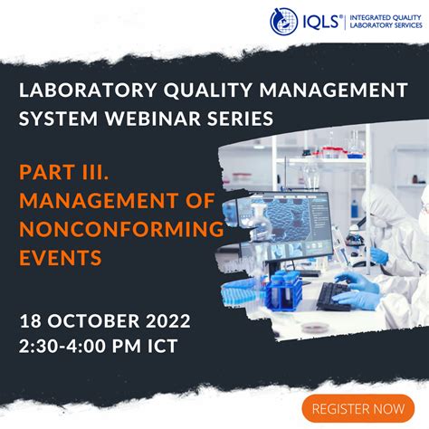 Iqls Webinar Series On Laboratory Quality Management Systems Part 3