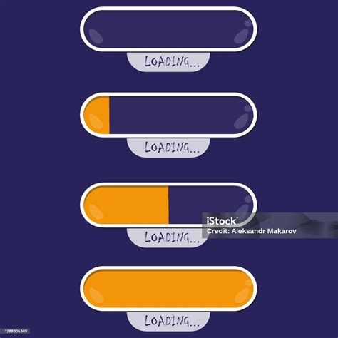 게임 진행 률 로드 Barloading 막대 진행률 아이콘 세트 Appwaiting 게임에 대한 벡터 환상 0명에 대한 스톡