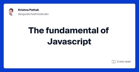 Krishna Pathak On Linkedin The Fundamental Of Javascript