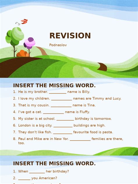 Revision Class 6 Test 1 Pdf