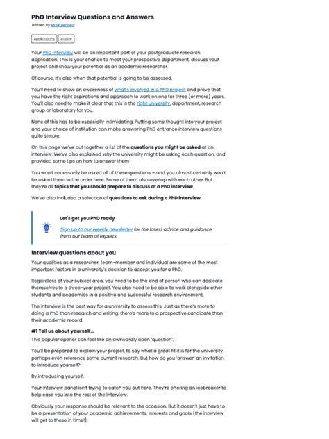 Phd Interview Questions And Answers Pdf