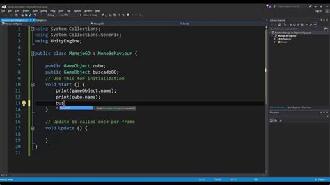 Manejo Unity Gameobjects Script C Youtube