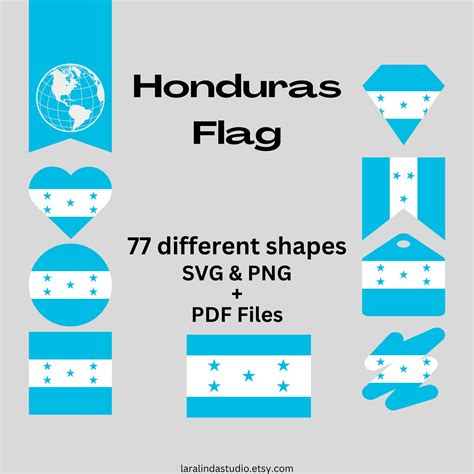 Honduras Flag Bundle 77 Svg And Png Printable Files For Ready To Use