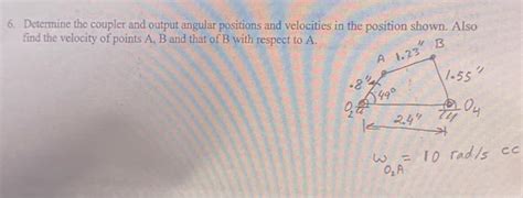 Solved 6 Determine The Coupler And Output Angular Positions Chegg Com