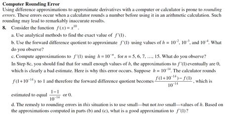 Solved Computer Rounding Error Using Difference