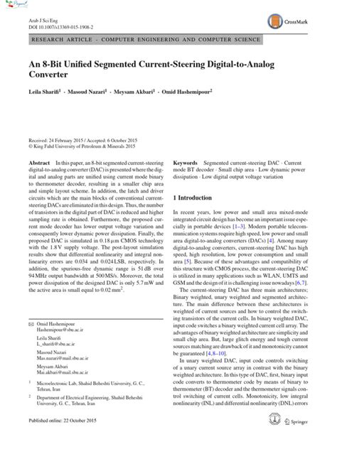 Electronic Digital To Analog Converter Dac 2015 Pdf Logic Gate Digital To Analog Converter