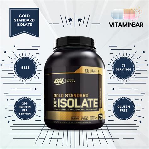 Optimum Nutrition Gold Standard Isolate Protein 2lbs 5lbs On Whey