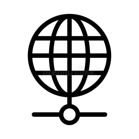 Lnea Fina Icono De Internet Del Vector Ilustración Del Vector