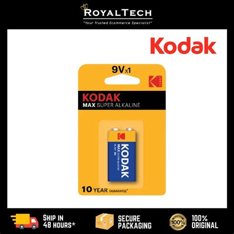 Kodak Battery Max Super Alkaline 9v Battery 1pack Shopee Malaysia