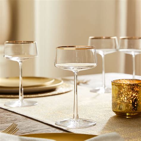 Horizon Lead Free Crystal Gold Rimmed Glassware West Elm Australia