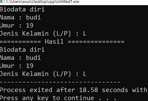 Dasar Input Output Dengan Cin And Cout Dan Contoh Program Biodata Diri