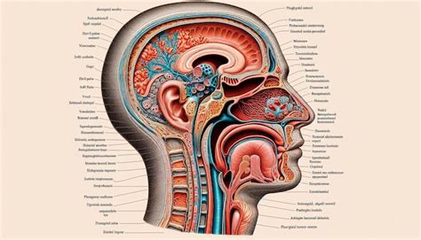 A Diagram Of A Human Head With The Main Organs Labeled Premium Ai
