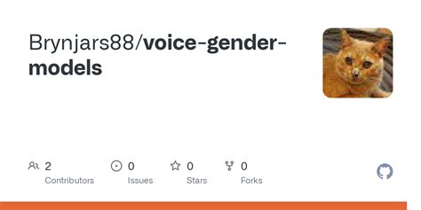 GitHub Brynjars Voice Gender Models