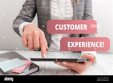 Writing Note Showing Customer Experience Business Concept For Product Of Interaction Between