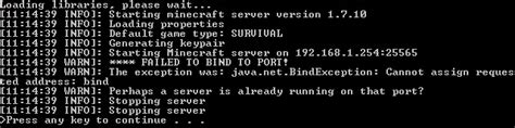Minecraft Error Failed To Bind To Port Fixed Valibyte