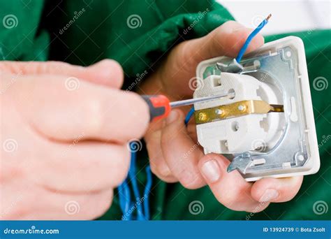 Repairing The Socket Stock Image Image Of Repair Work