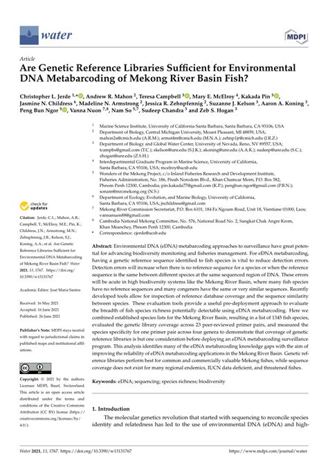 pdf are genetic reference libraries sufficient for environmental dna metabarcoding of mekong