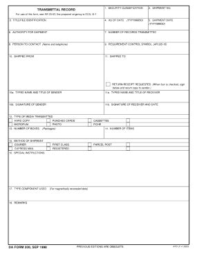 1998 Form Da 200 Blank Fillable Template Fill Out Print And Download