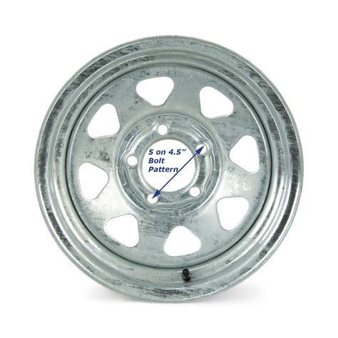 Galvanized Boat Trailer Wheel 15 Inch 5 Lug Rim 5 On 4 12 B