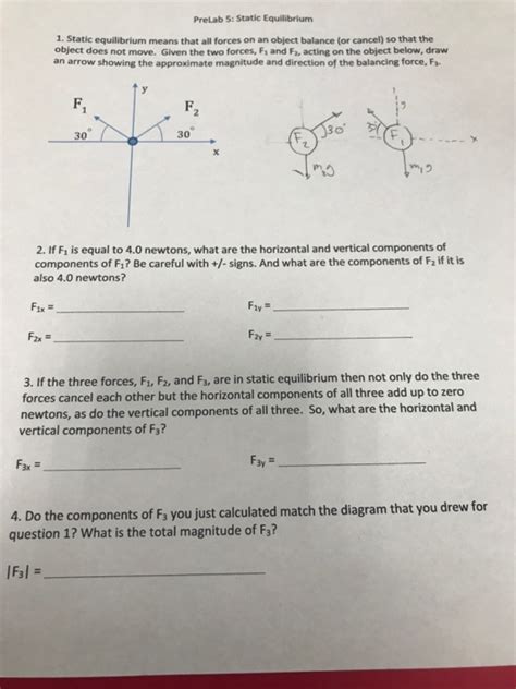 Solved PreLab S Static Equilibrium Static Equilibrium Chegg