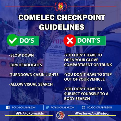 Comelec Checkpoint Guidelines Pcadg Calabarzon Comelec Checkpoint Guidelines Pcadg Calabarzon