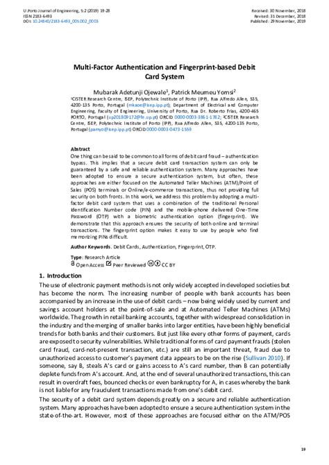 pdf multi factor authentication and fingerprint based debit card system