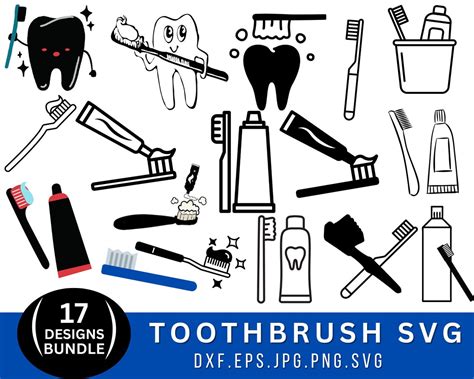 17toothbrush Svg Bundle Toothbrush Svg Png Toothbrush Svg Dxf