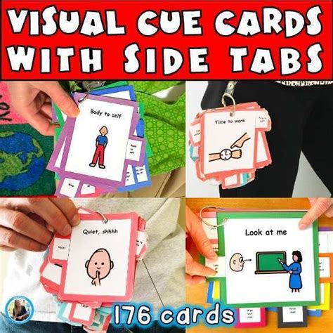 Cue Cards Autism Supports Small Large Visual Behavior Tool Caroline