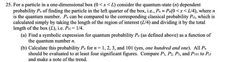 Solved For A Particle In A One Dimensional Box