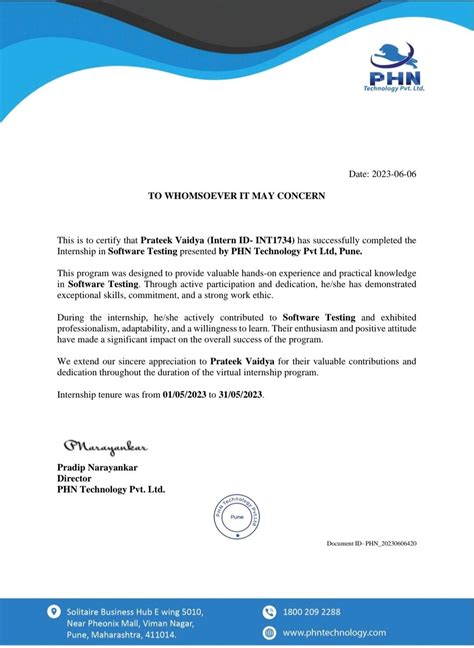 Prateek Vaidya On Linkedin Softwaretesting Technology Internship Pune