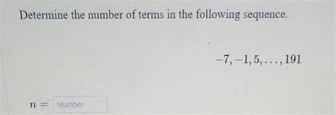 Solved Determine The Number Of Terms In The Following