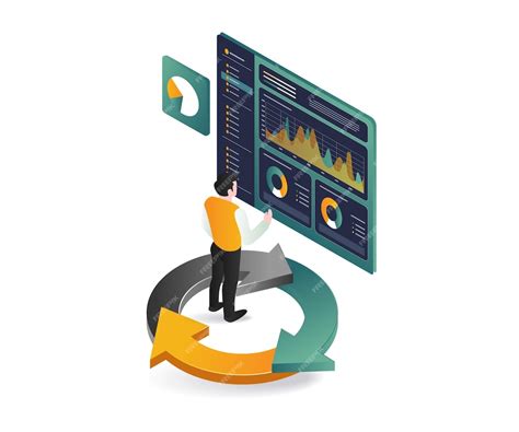 Premium Vector Man Analyzing Business Development Data