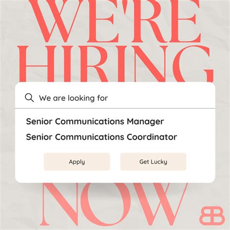Were On The Lookout For Top Talent To Fill Two Exciting Roles 1️⃣ Senior Communications
