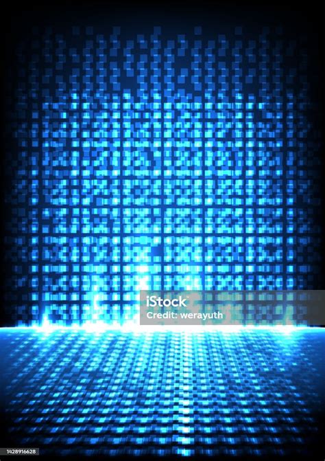 추상적인 현대 선 배경 블루 네온 라이트 디지털 기술 벡터 아트 일러스트 레이 션 3차원 형태에 대한 스톡 벡터 아트 및 기타 이미지 3차원 형태 파란색 배경 0명